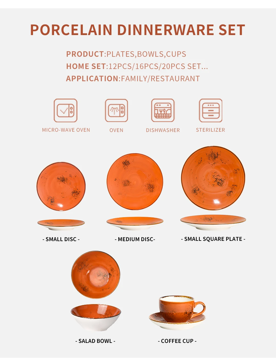 PITO Horeca Custom Restaurant Dining Plate Dishes Ceramic