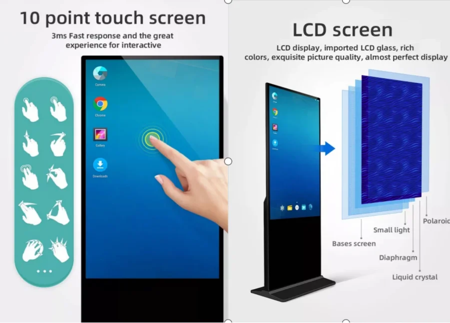 32 Inch Indoor OEM Kiosk Capacitive Touch LCD Screen Android/PC System ...