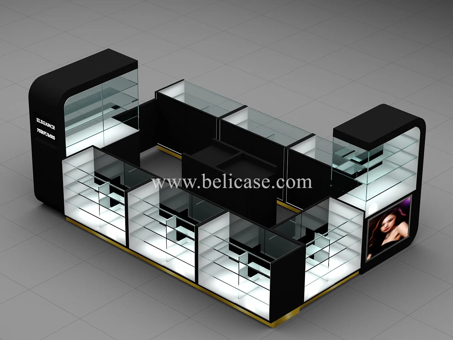 Perfume Booth - Stylish Display Counter for Malls
