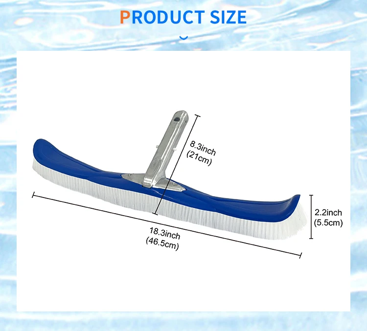 20" Nylon Bristle Swimming Pool Aluminum Curved Wall Corner Floor ...