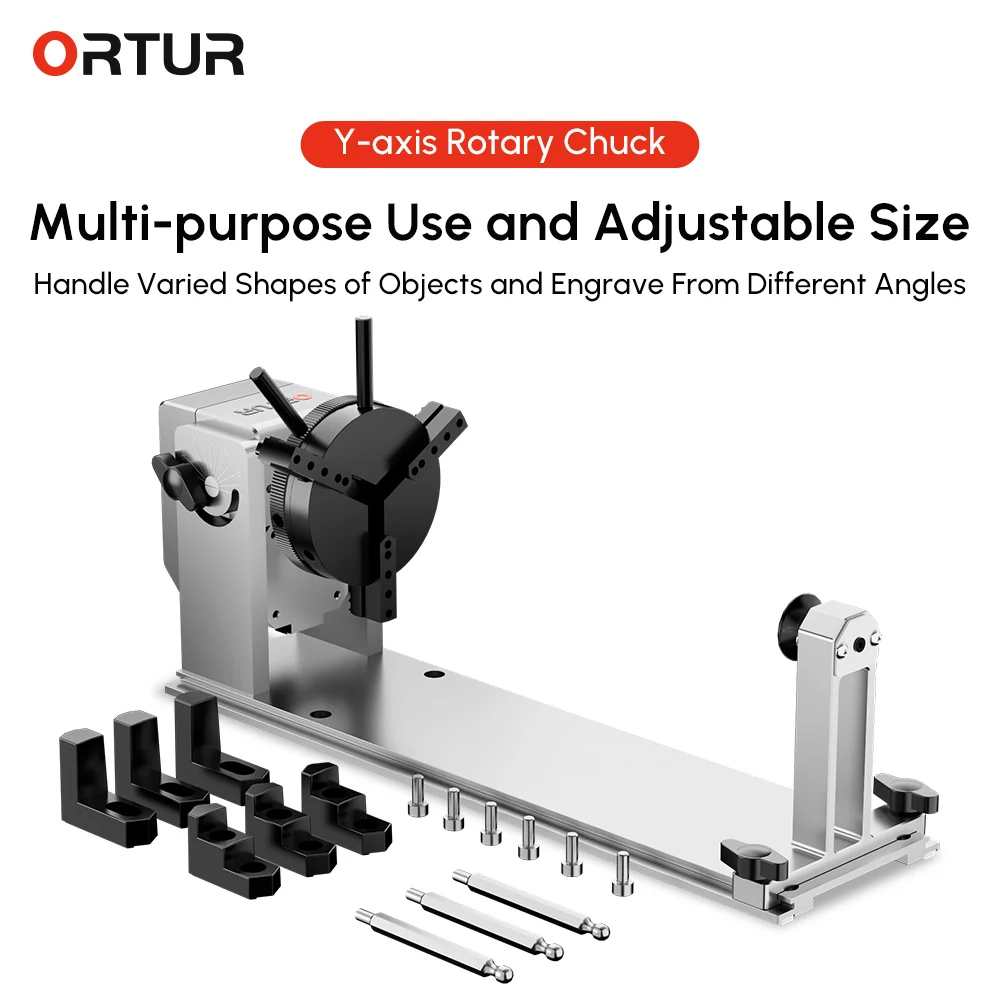 Ortur Y-Axis Rotary Chuck - Precision Engraving Tools