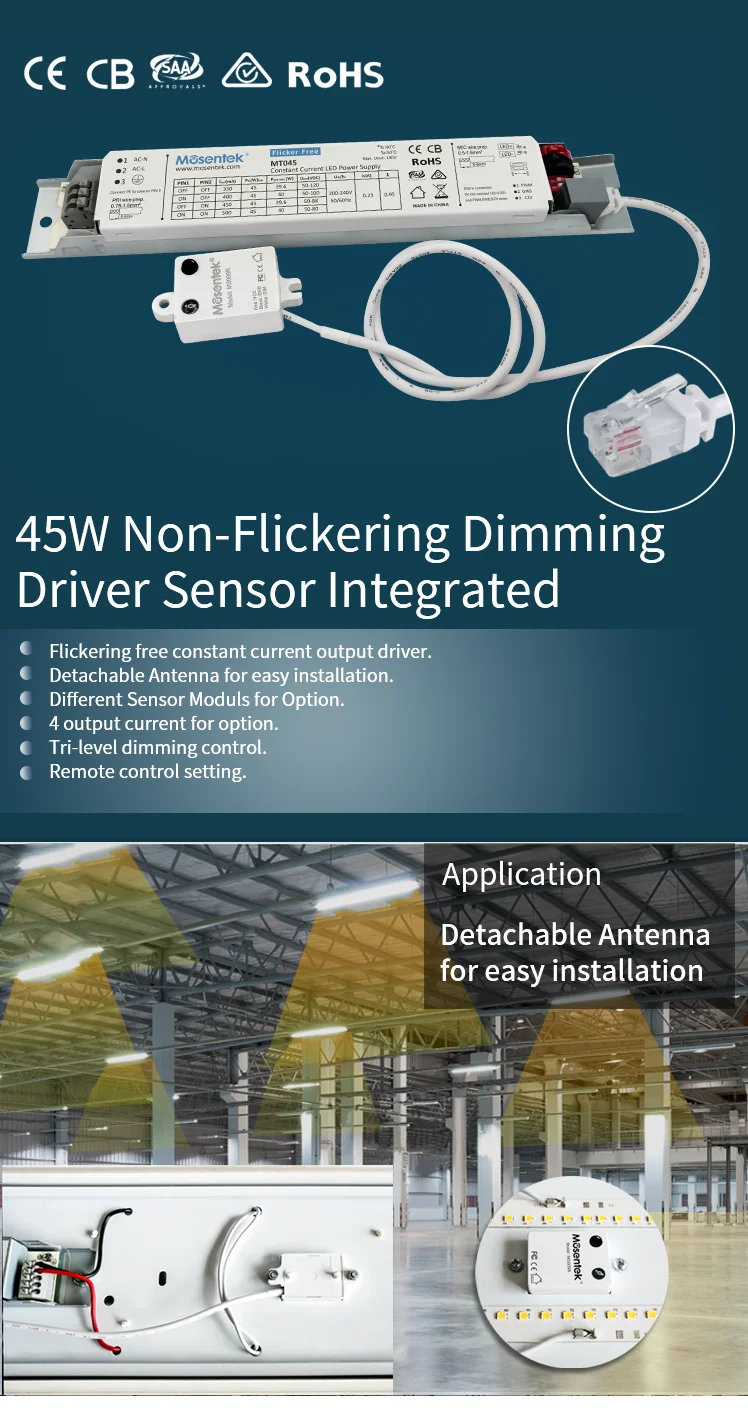 Tri-proof Light Linear Light 45W Non-Flickering Dimmable LED Driver ...