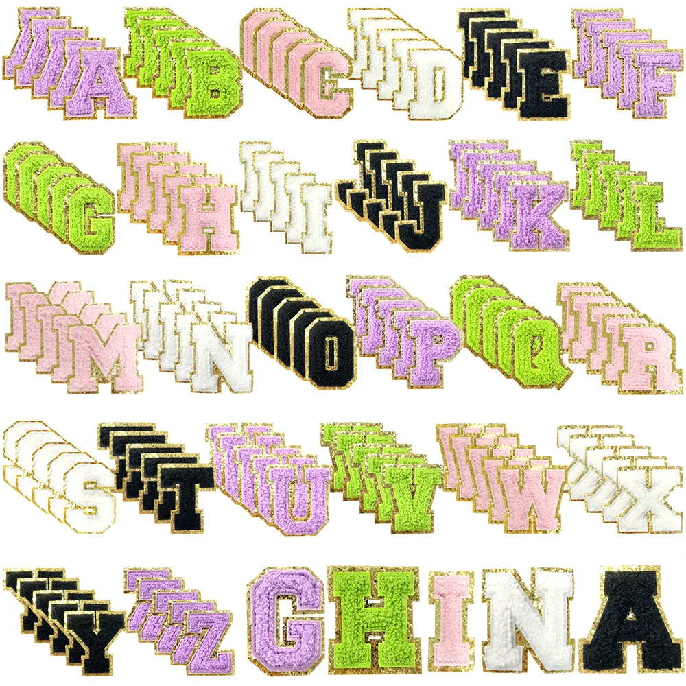 Custom Sustainable Embroidered Alphabet Badges 3D Iron Chenille Patches ...