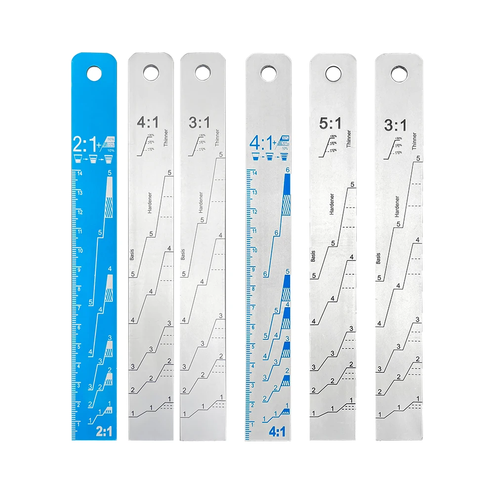 Car Paint Measuring Scale Mixing Ruler 200 X 24 X 2mm Aluminum Paint ...