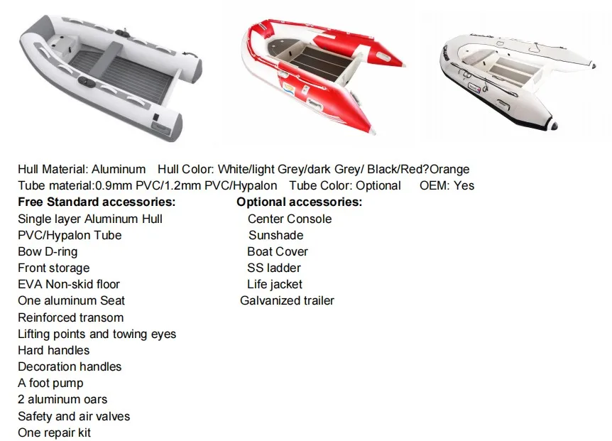 Luxury 25ft RIB760 Deep V Aluminum Hull Hypalon RIB Boat With Sunbed ...