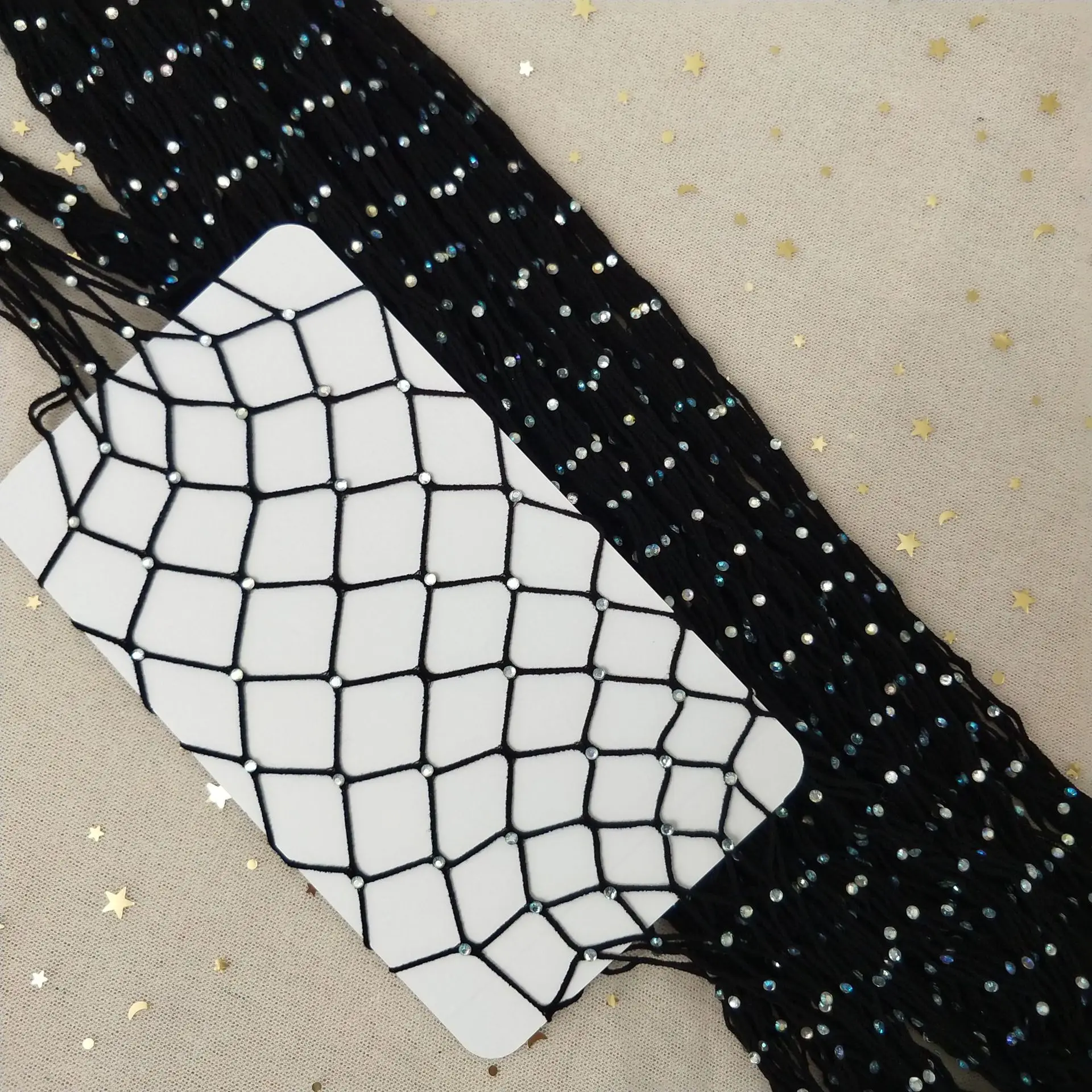 Global Recycled Standard Elastic Women Rhinestone Fishnet Pantyhose ...