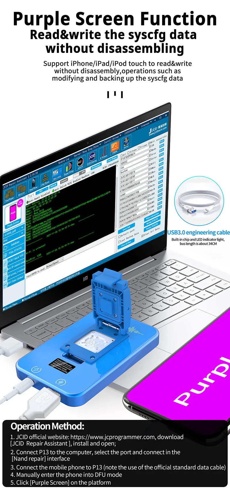 Jcid Jc P13 Bga110 Nand Programmer For Iphone 6-13 Pro Max Nand Flash ...