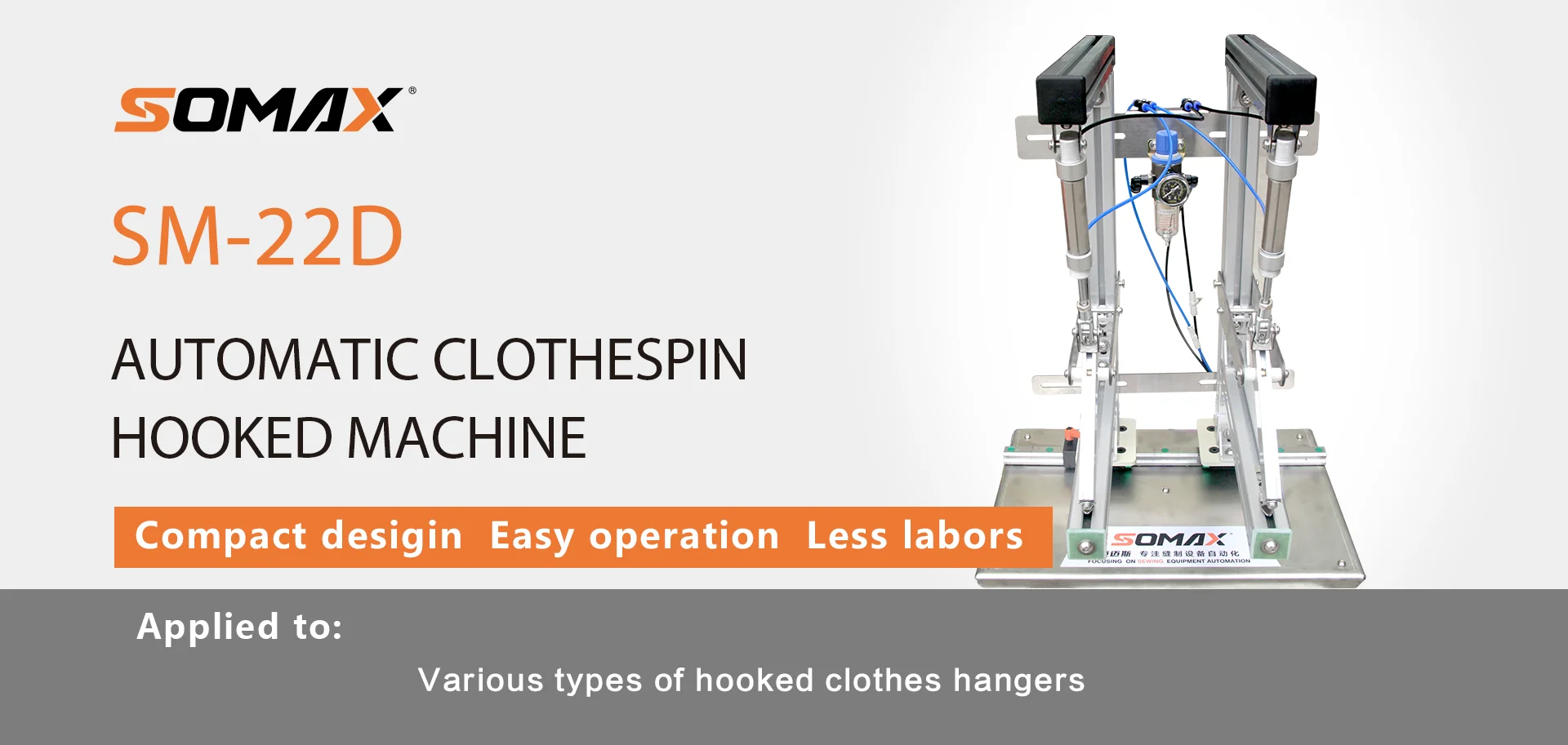 Easy Operation Somax SM-22D Automatic Clothespin Hooked Machine Garment ...