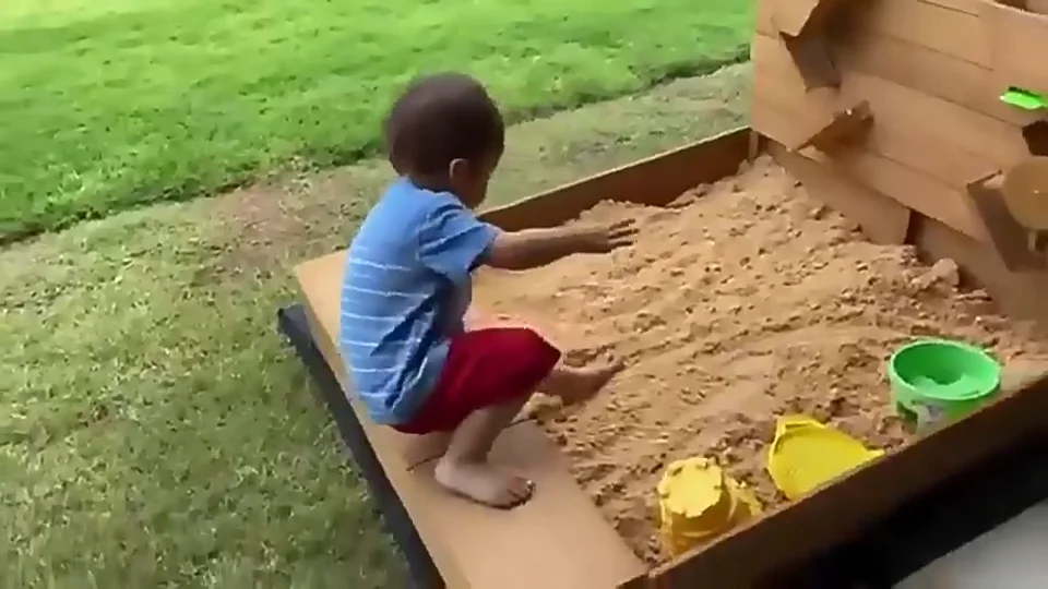 Kids Outdoor Play Preschool Furniture Sandpit Wooden Sandbox With ...