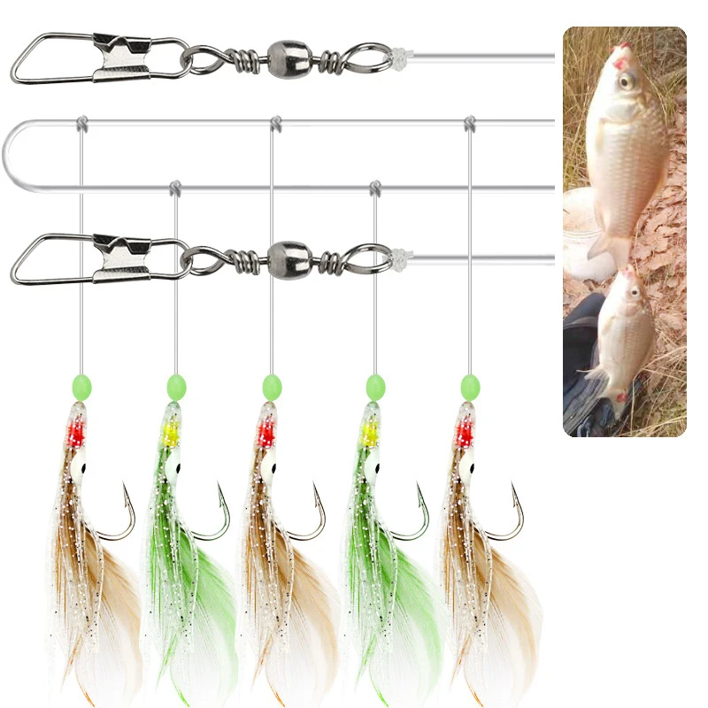 Wholesale Sabiki Rig Fishhook Fishing Lure Set Artificial Silicone Soft ...