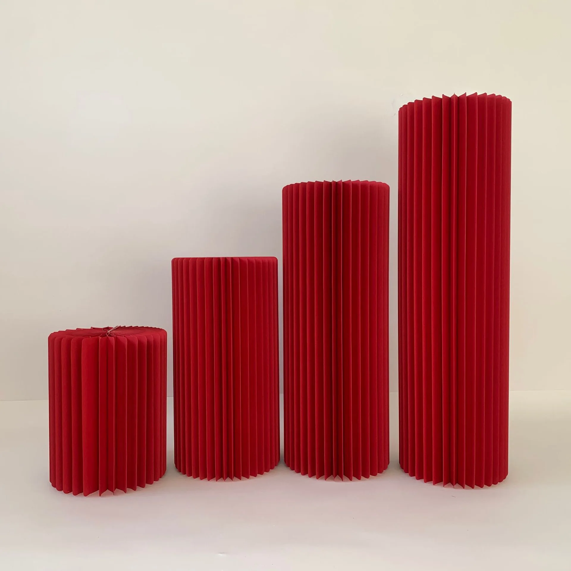 Foldable Cardboard Display Paper Columns White Round Cylinder Pedestal ...