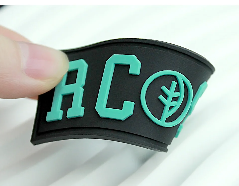 Custom Private LOGO Embossed Rubber Patch Sewing on Clothing Circle ...