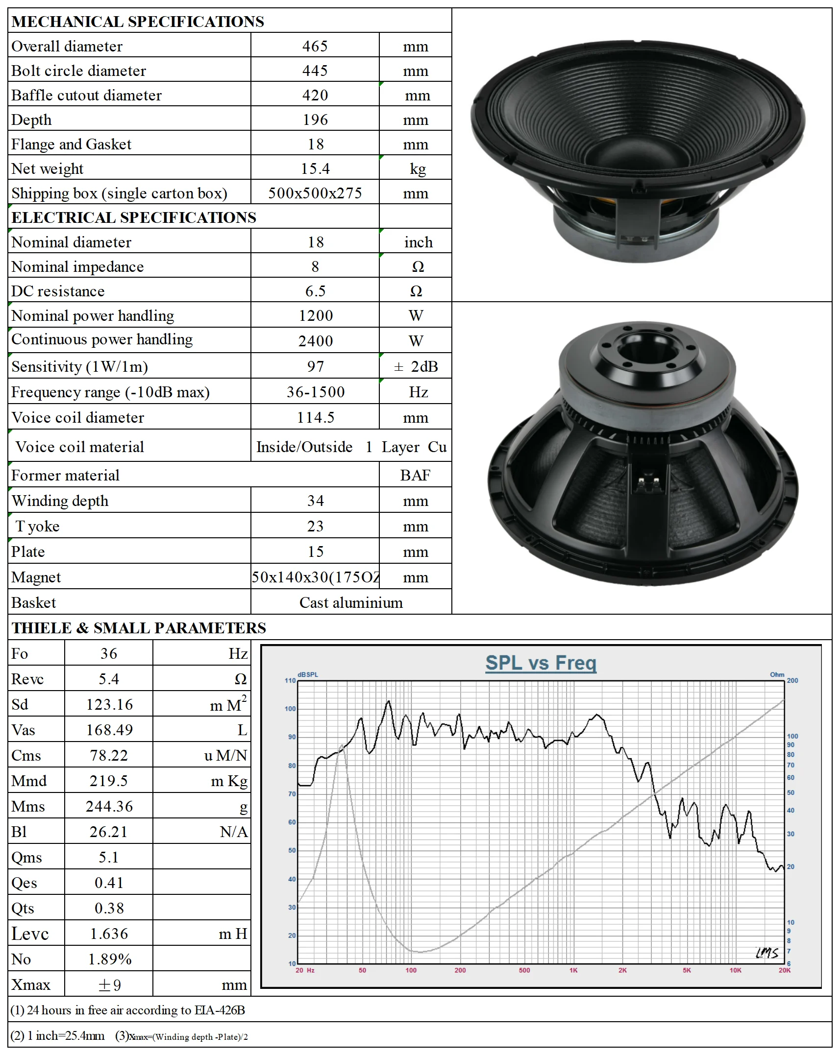 Vj18x451 Hot Sale Best Quality Subwoofer Speakers 2400w 18" Subwoofer ...