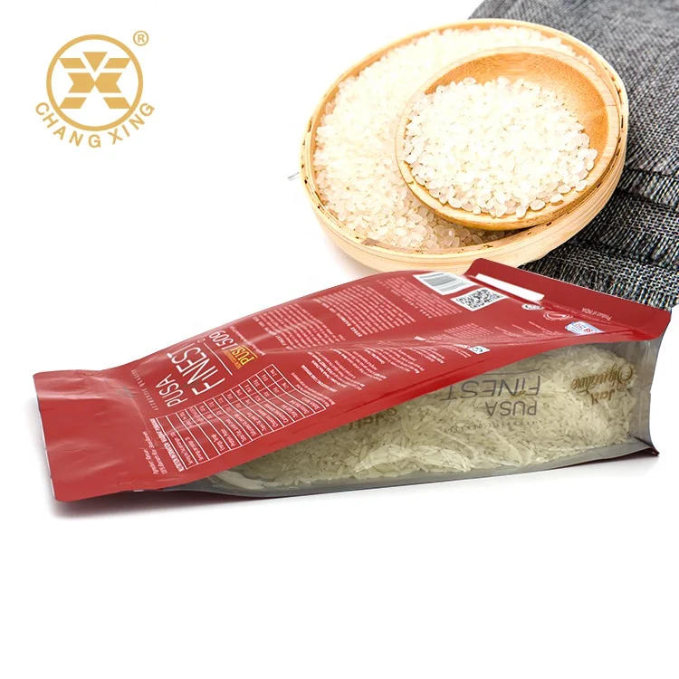 Large Plastic Zipper Rice Bags Manufacturer for 5 KG Rice Resealable ...