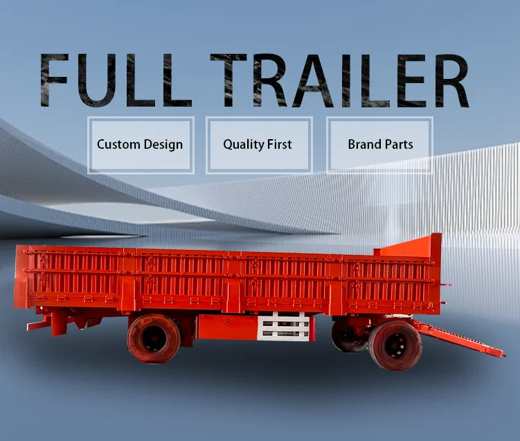 Factory Price 3 Axle 20ft Full Connection Type Drawbar Towing Side ...