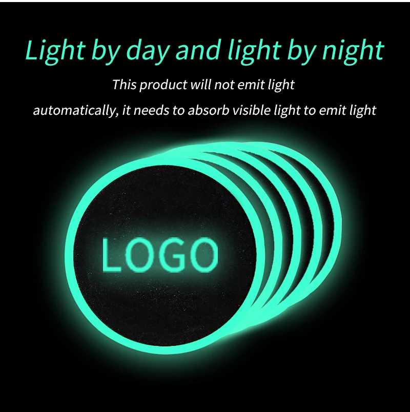 Factory Custom 4pcs Pet Car Logo Circular Decoration Sticker Luminous ...