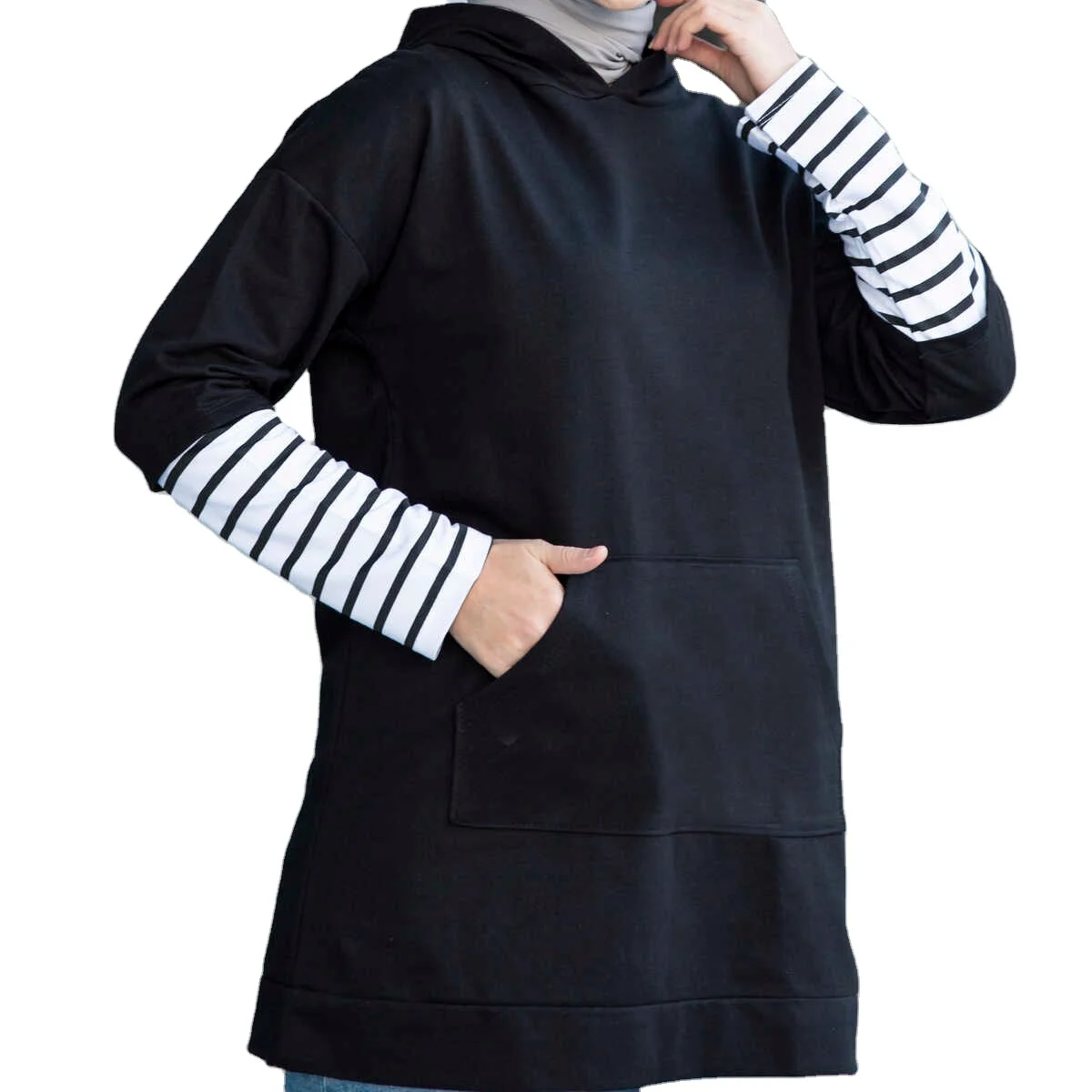 Wholesale Muslim Women Islam Clothing Veiling Sport Tunic With Striped ...
