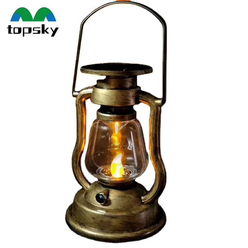 Outdoor Hanging Lantern Light Kerosene Lamp Retro Oil Lamp Solar For ...