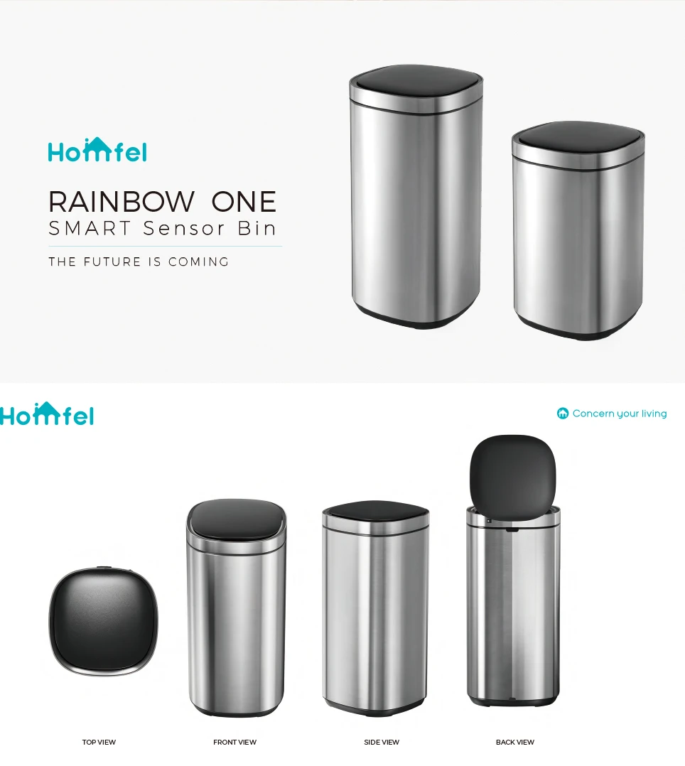 Induction Automatic Touchless Smart Infrared Sensor Waste Bin Kitchen ...