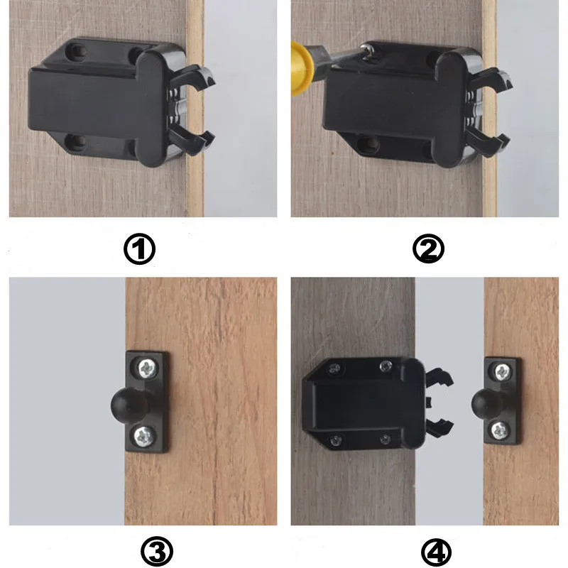 ABS Cabinet Lock Plastic Push Latch for Furniture Doors