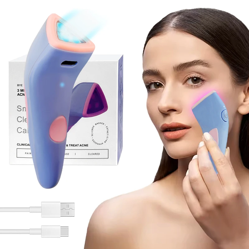 Facial Aesthetic Device Red and Blue Light Therapy Acne Spot Pimple Zit ...