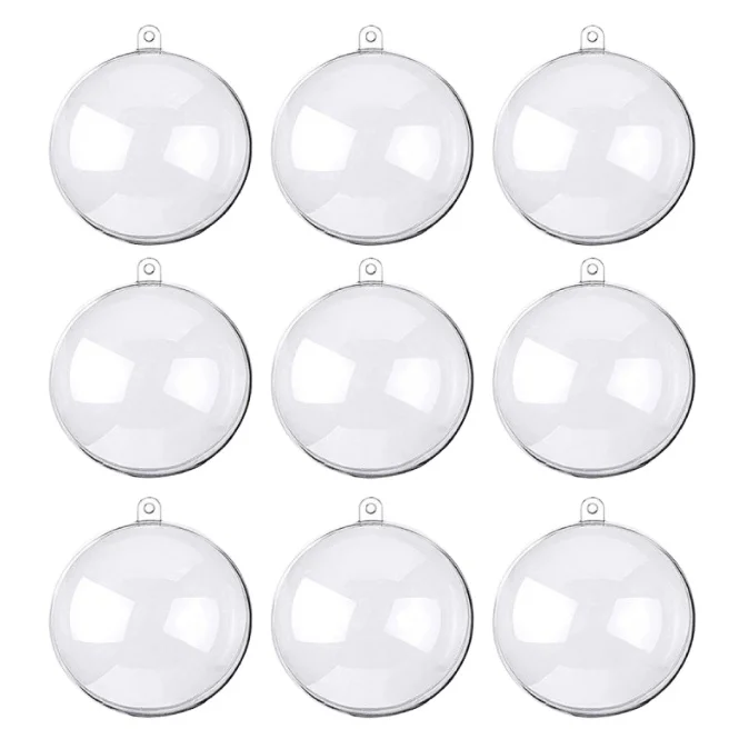 Christmas Diy Clear Fillable Ornaments Ball Transparent Plastic Craft ...