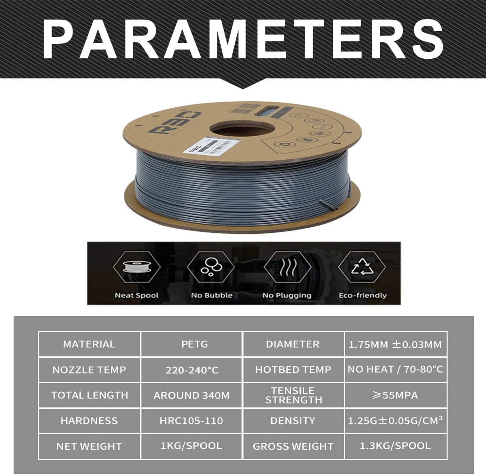Petg Filament for 3D Printing - R3D 1.75mm PETG 3D Filament