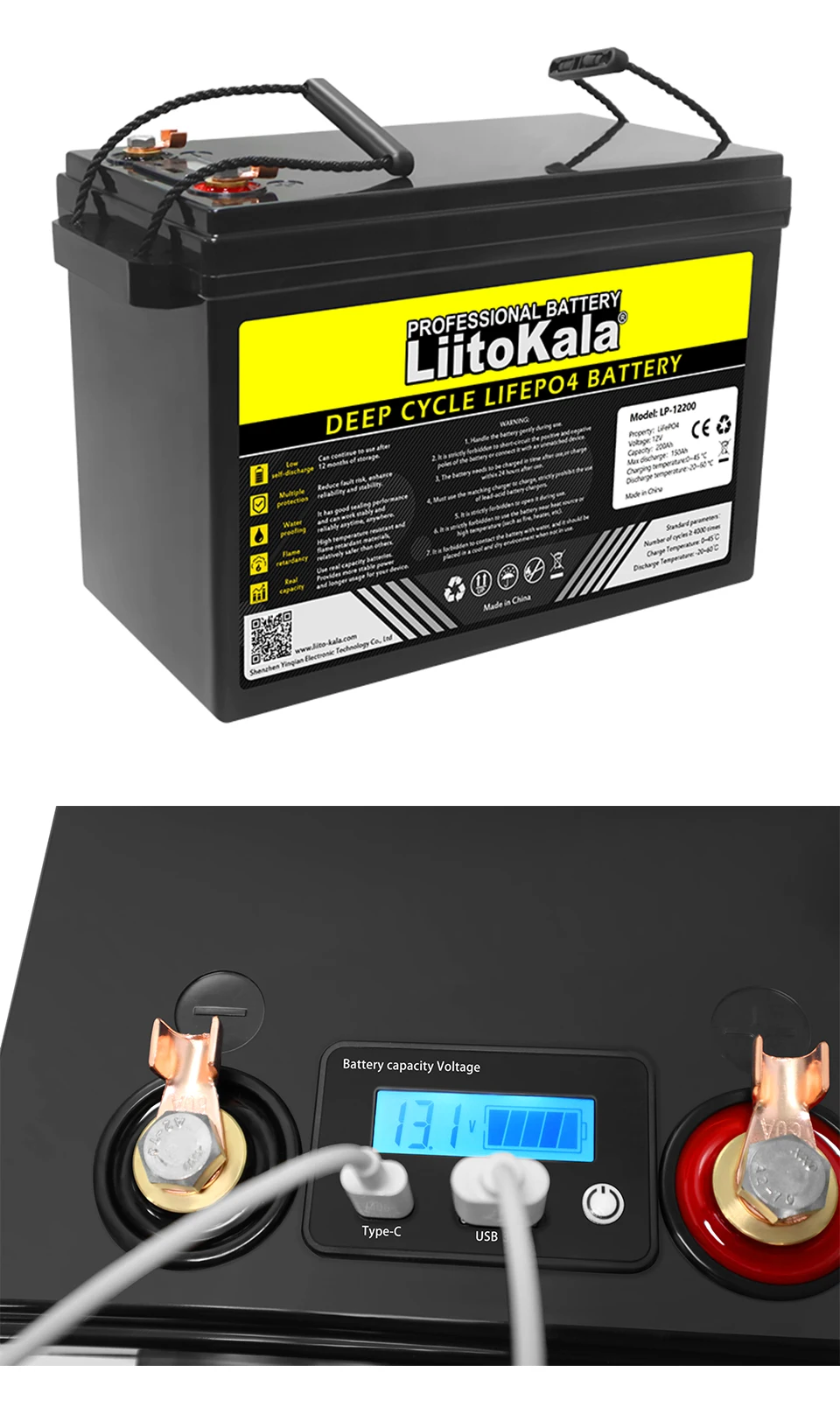 Liitokala Deep Cycle Solar Battery 12v 200ah Lithium Ion Batteries ...