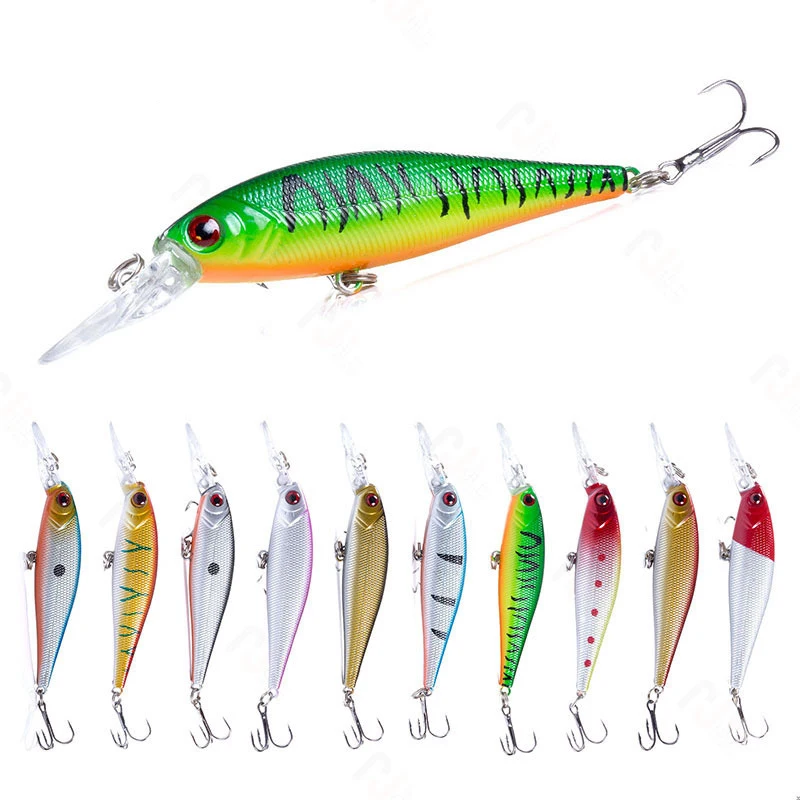 9.5g Minnow Bait 3d Eye Pesca Wobbler Lure Tackle Carp Hard Fishing Lures Plastic Artificial ...