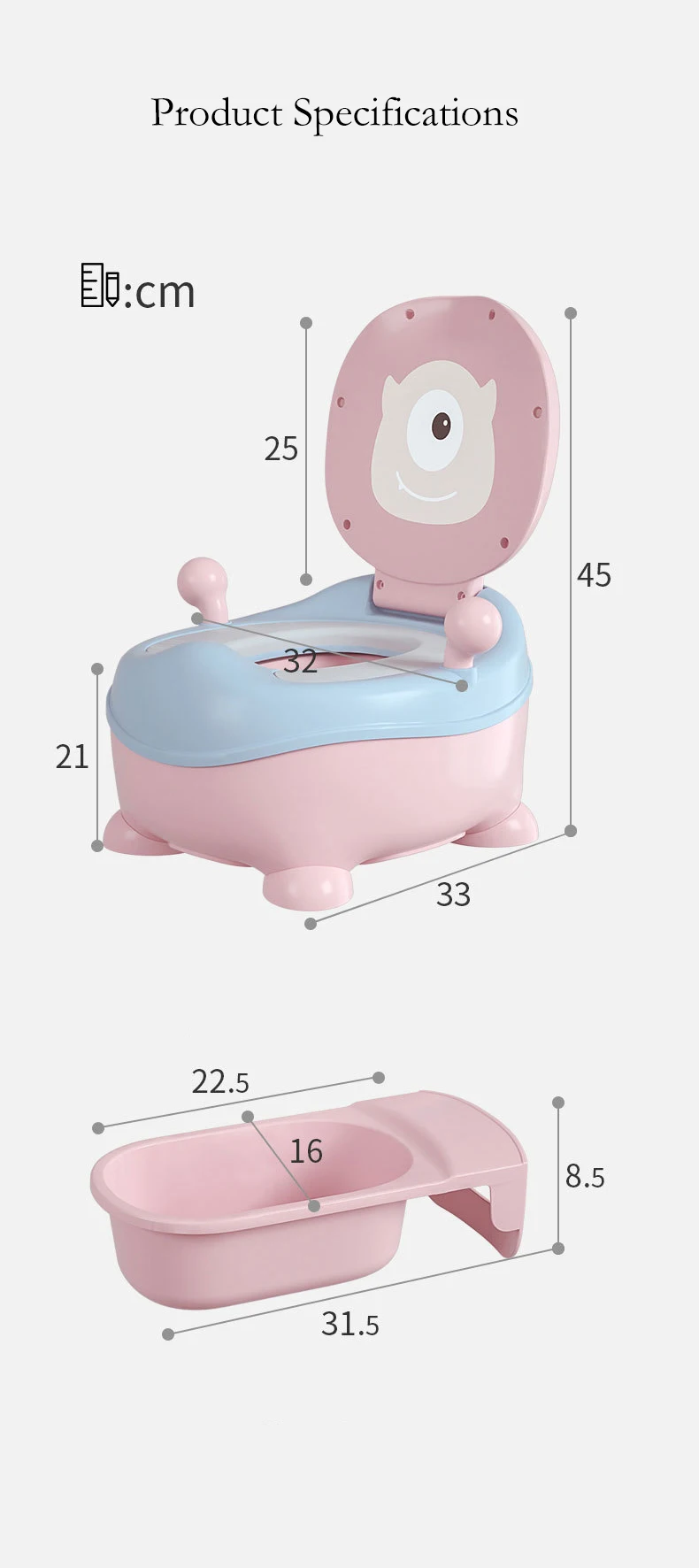 Cartoon Monster Squatty Potty Pp Pvc Pu Plastic Drawer Type Baby Toilet ...