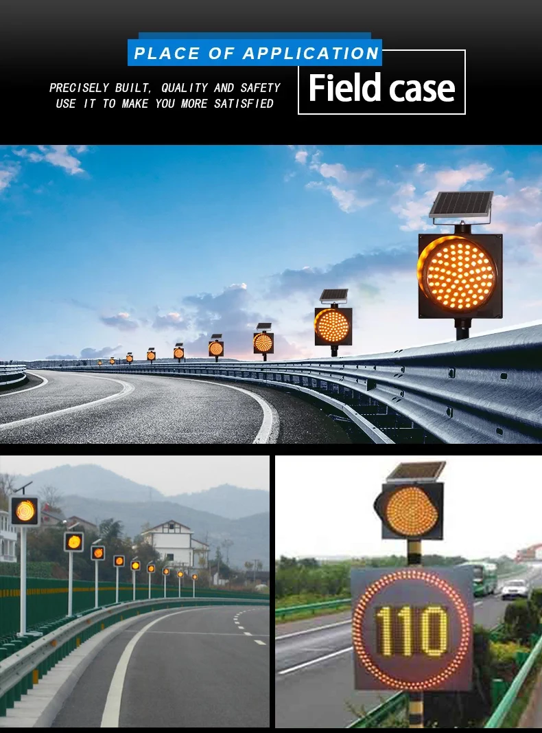 Road Deceleration Signs Yellow Flashing Red Slow Light 300 Mm Led Solar ...