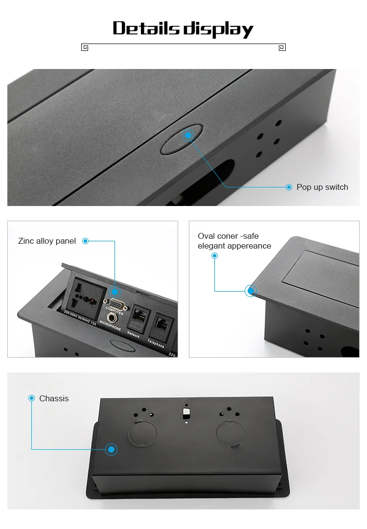 Furniture Power Distribution Units Desktop Pop Up Socket Box Tabletop ...