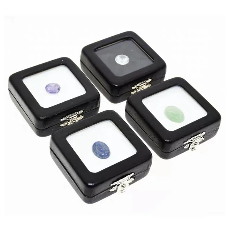 Luxury Black Square Gemstone Box - Jewelry Display & Storage