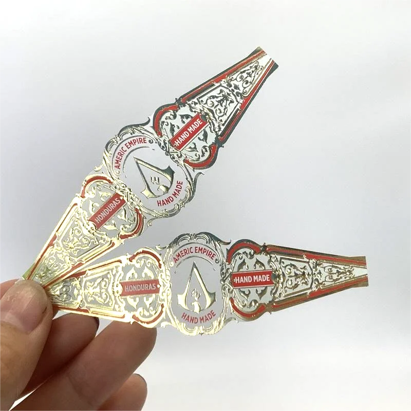 Luxury Art Paper Cigar Ring Label Band Custom Logo Printing Emboss Gold ...