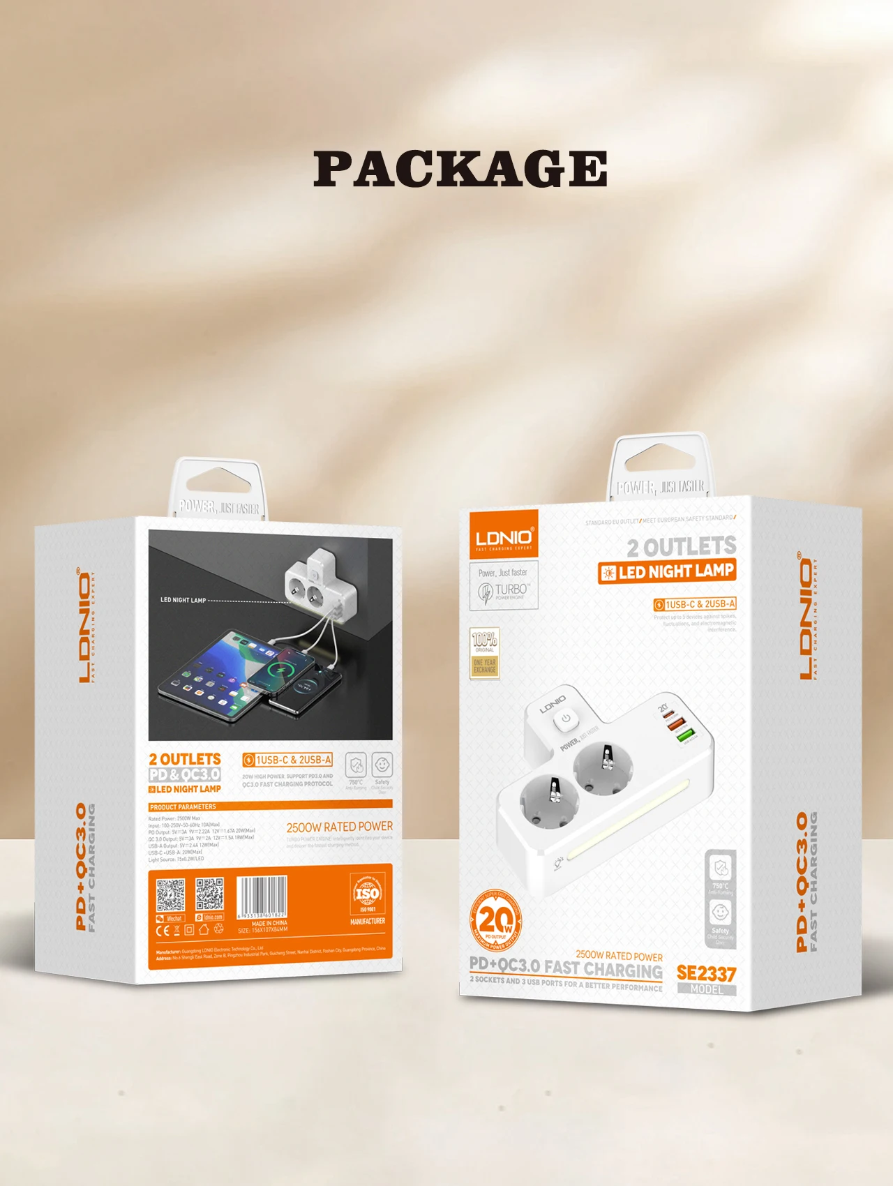 Ldnio Ldnio Se2337 Universal Outlets Power Strip Tower 2 Outlet Wall ...