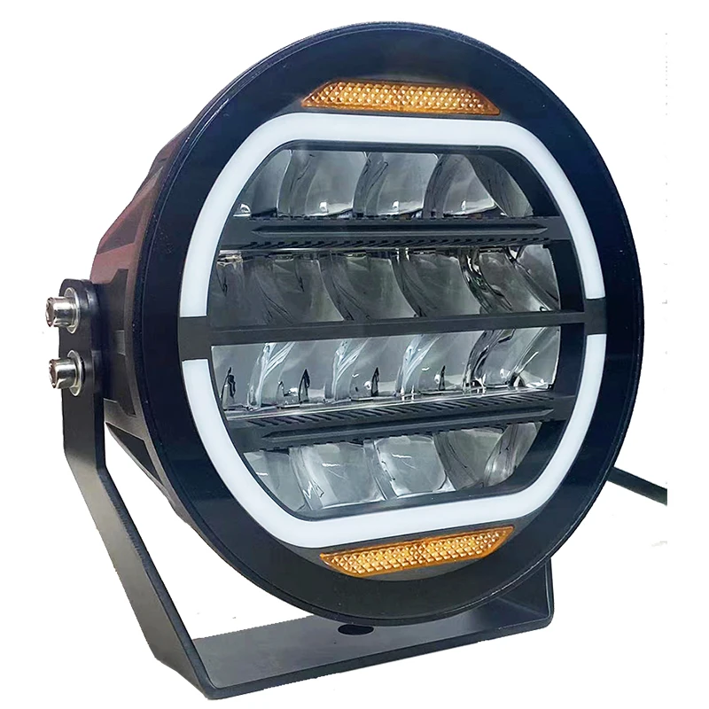 9 Inch 200W Round High Power LED Driving Lights with Amber DRL Halo LED ...