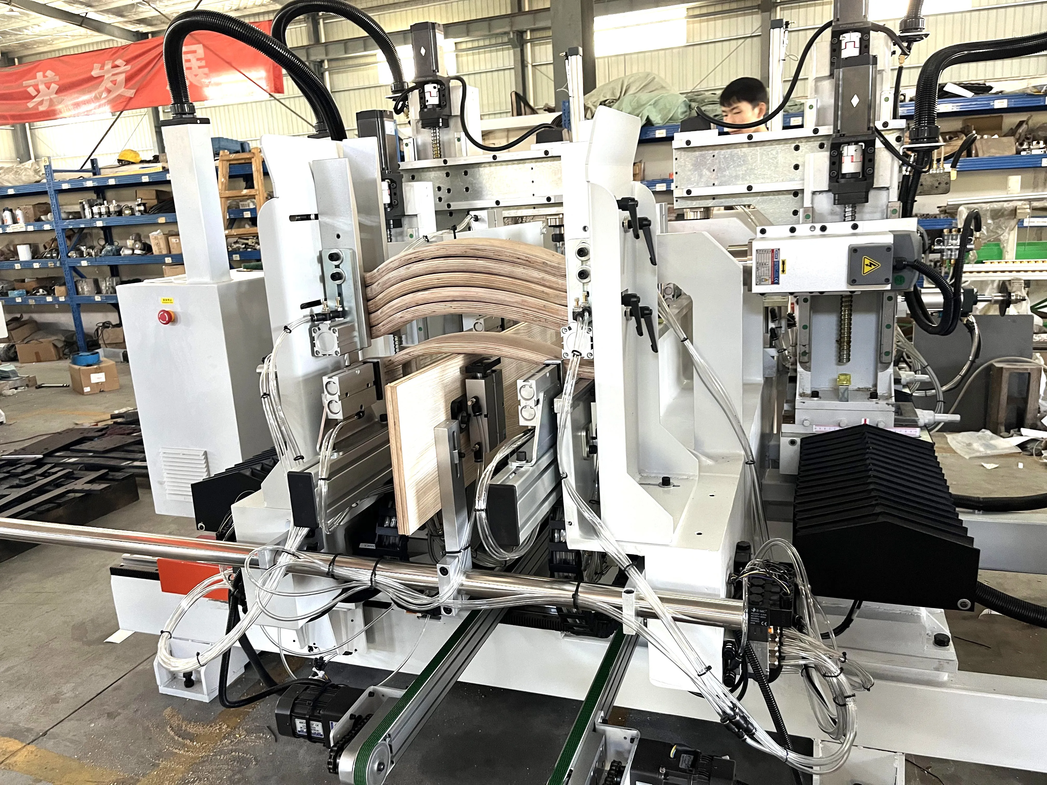 Double End Tenoning Top Boring Side Boring 3 in 1 Machine for Chairs ...