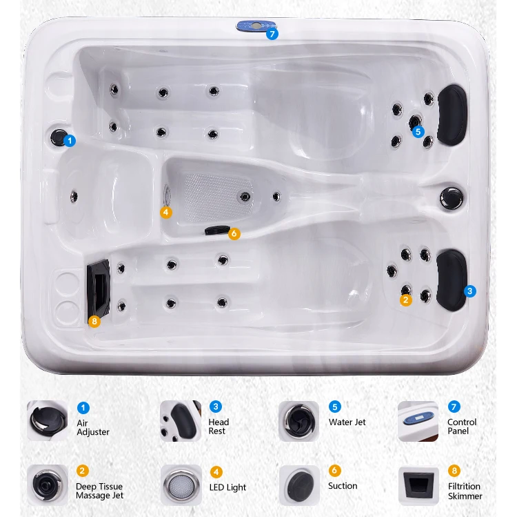 Extra Large Acrylic Swim Spa Above Ground Leisure Fitness Massage ...