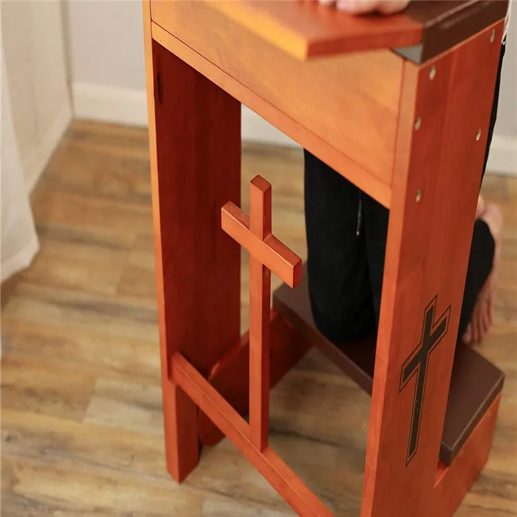 Bench Stool Table Chair Padded Kneeler Shelf Folding Wooden Church ...