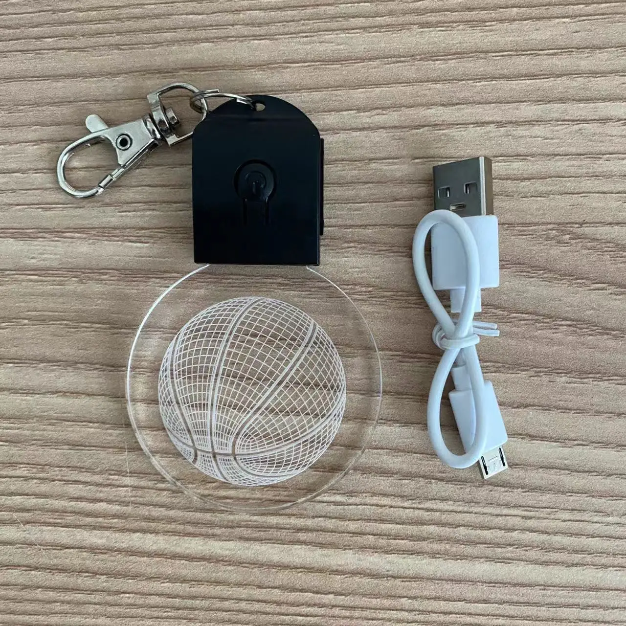 Blank Acrylic Keychain with RGB LED - Rechargeable Gift