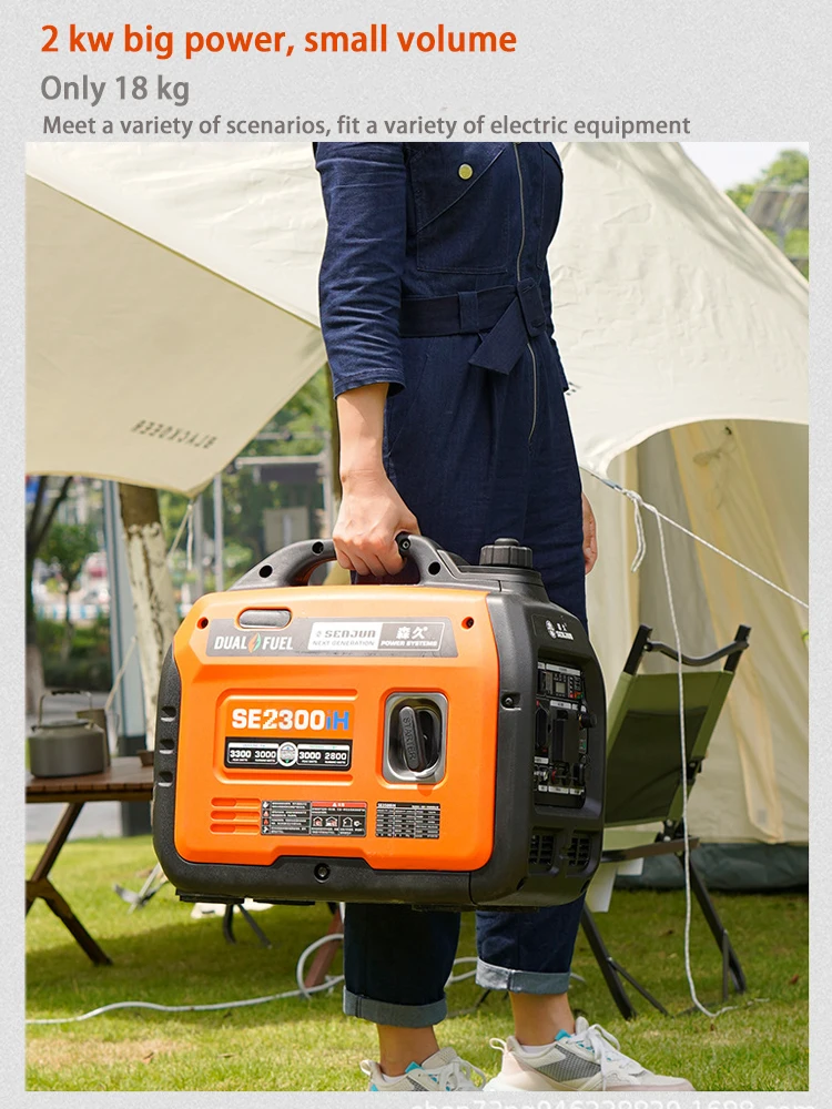 Pure Sine Wave Gasoline Inverter Generator 5kw Dual Fuel Epa Diesel ...