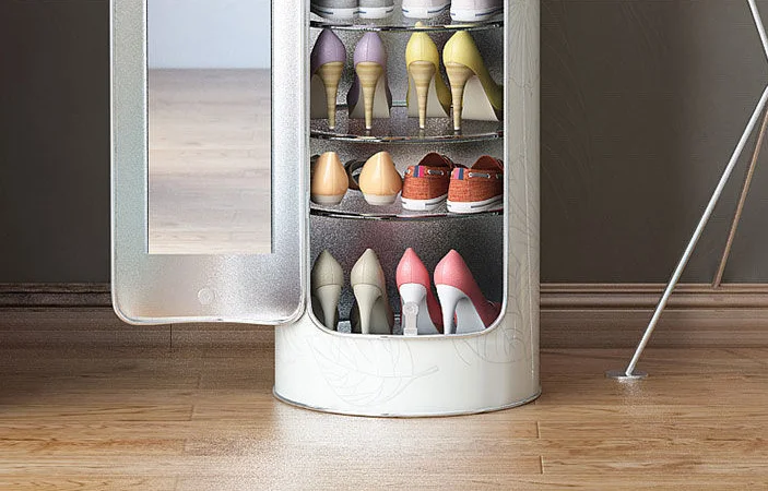 Creative Circular Rotating Shoe Cabinet - Modern Storage