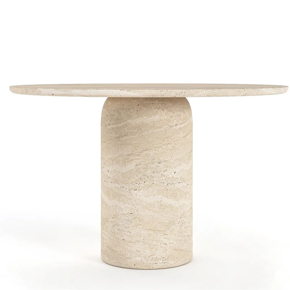 Travertine Single Bullet Leg Dining Table - Buy Stone Dining Table ...