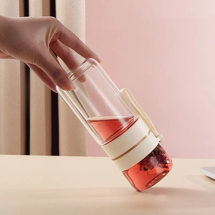 Hot Selling Tea Separation Bottles Leak Proof Tea Infuser Drinking Water Bottle Double Wall ...