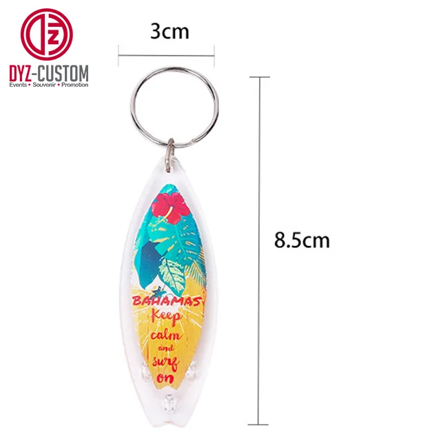 Custom Surfboard Shape Acrylic Keyring - Perfect Gift