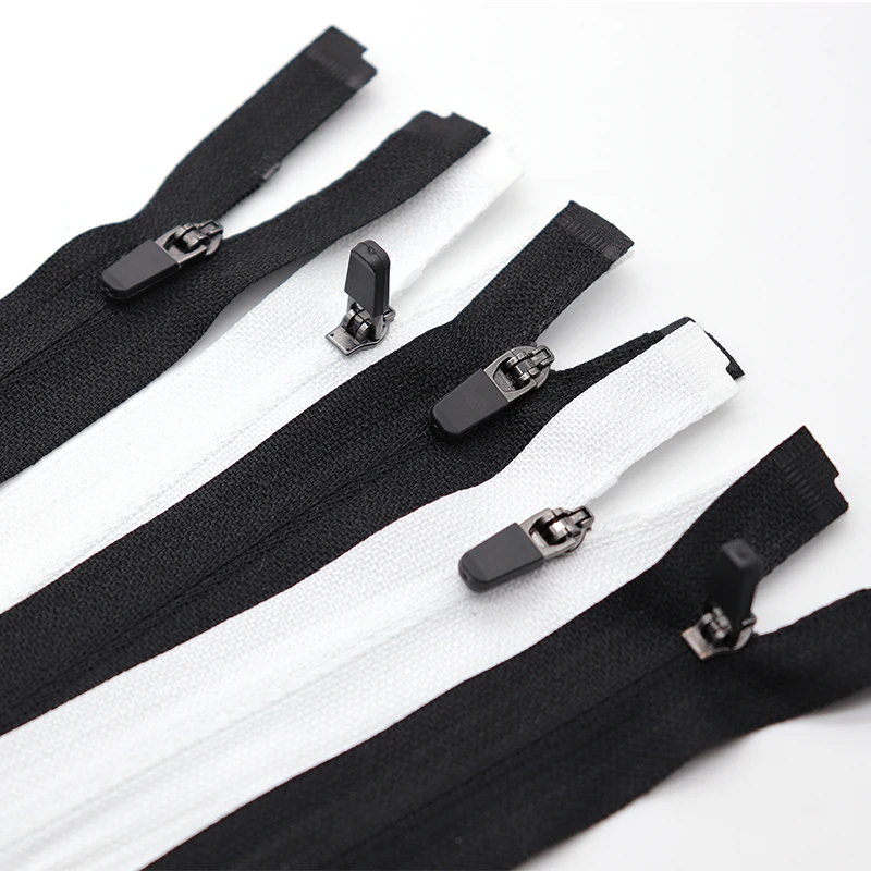 Semi-auto Lock Rubber Puller Small Nylon Zipper #3#5