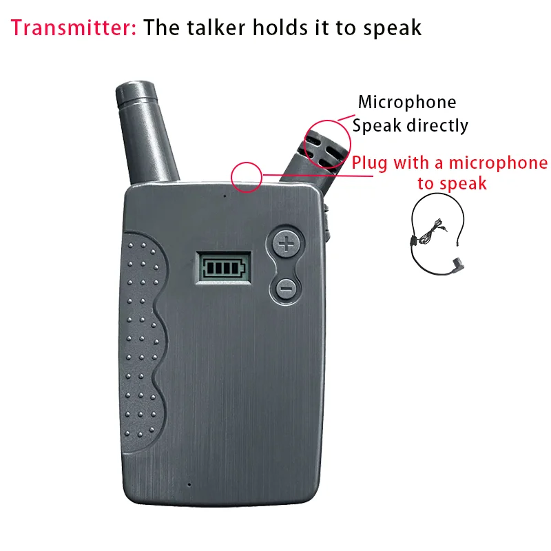25 Hours One Set 1 Transmitter+50 Receivers WUS Portable Voice ...