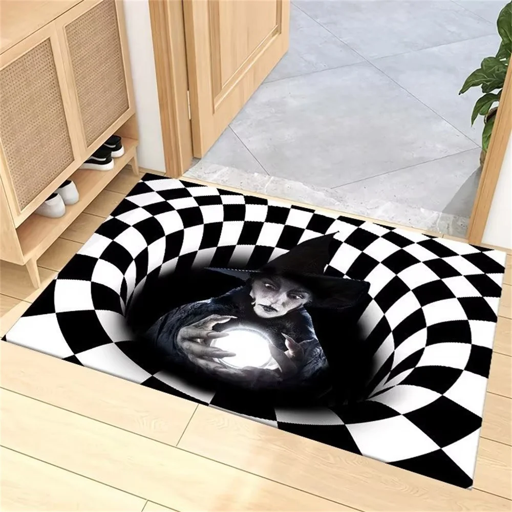 Visual trap entrance door mat bathroom absorbent foot mat Halloween ...