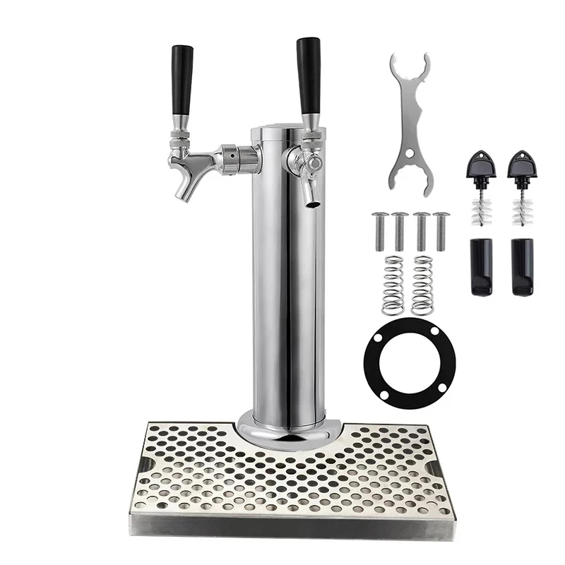 Stainless Steel Beer Drip Tray & Double Tap Beer Tower,Beer /wine/soda ...