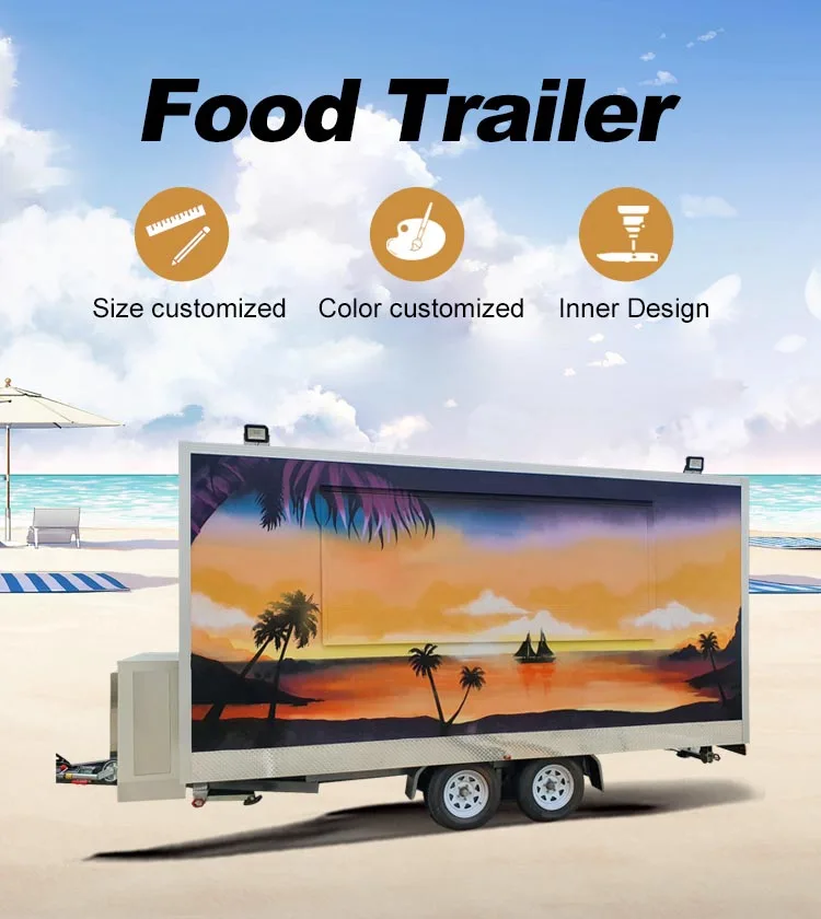 5m Mobile Snack Cart Bbq Trailer Designs Ice Cream Bar Food Truck Sale ...